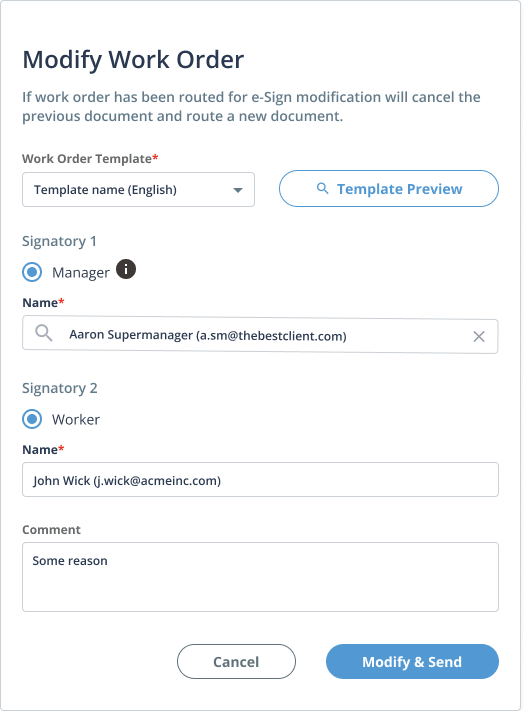 Add Work Order for Approval